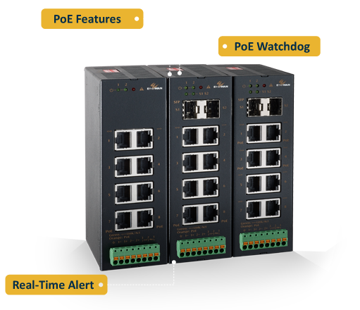 EtherWAN Industrial Ethernet Switches and PoE Switches