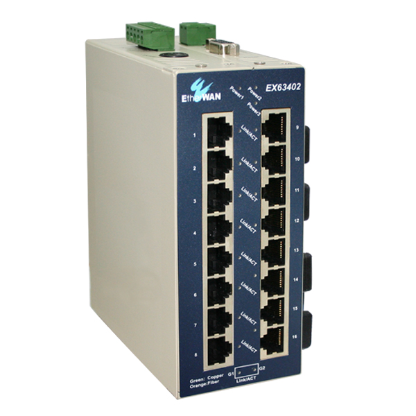 EX63000 Series - Industrial Managed 8 to 16-port 10/100BASE with 2-port ...