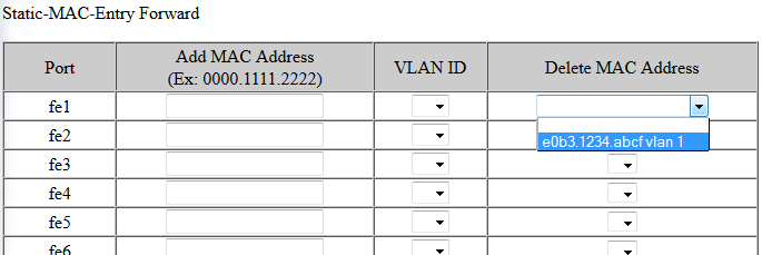 How to configure the Static MAC feature on EtherWAN managed switches | EtherWAN