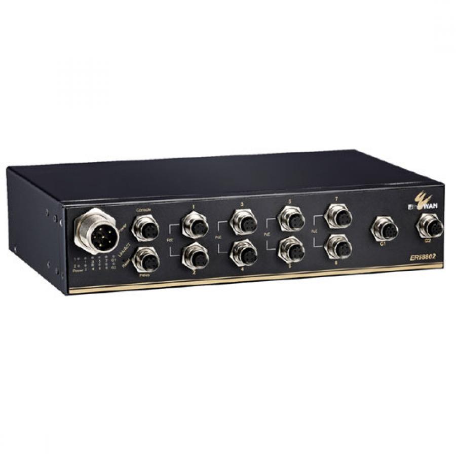 ER58000 Series - Hardened Managed 8-port 10/100BASE M12 PoE with 2-port ...