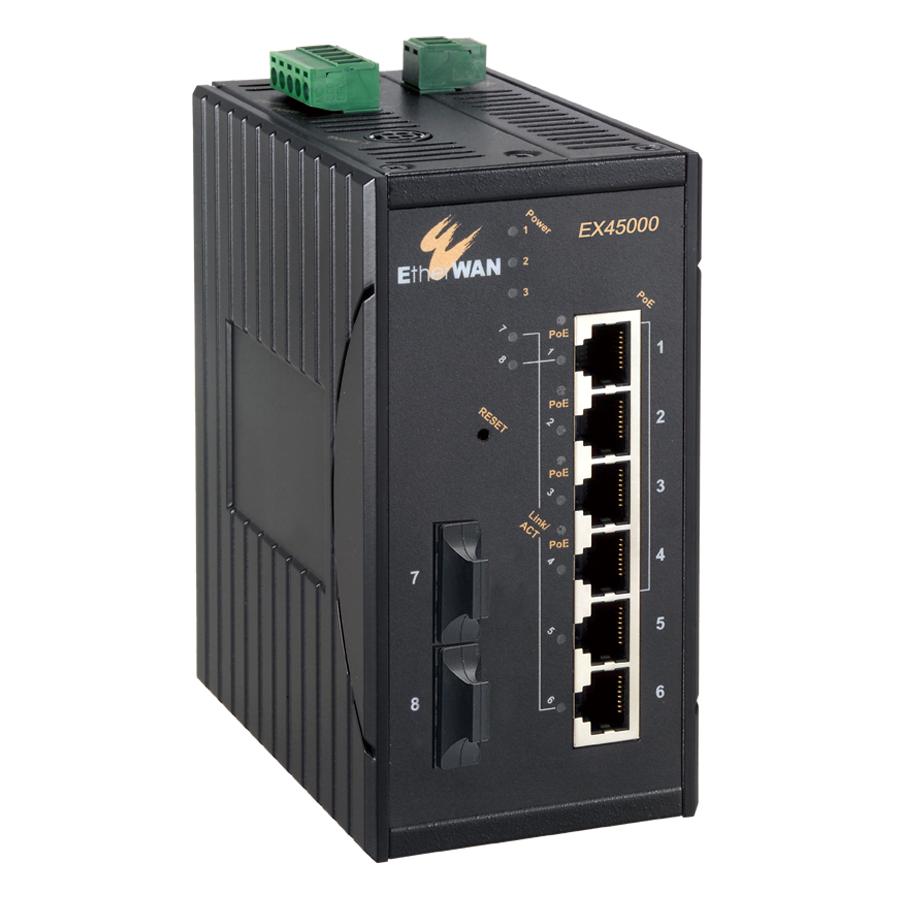 EX45000 Series - Hardened Unmanaged 8-port 10/100BASE PoE (4 x PoE ...