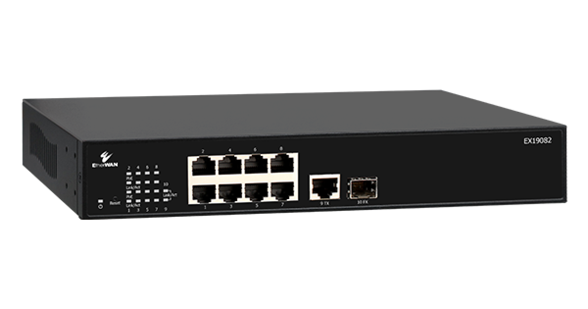 EX19082 - Smart Managed 8-Port Gigabit PoE Ethernet Switch – EtherWAN